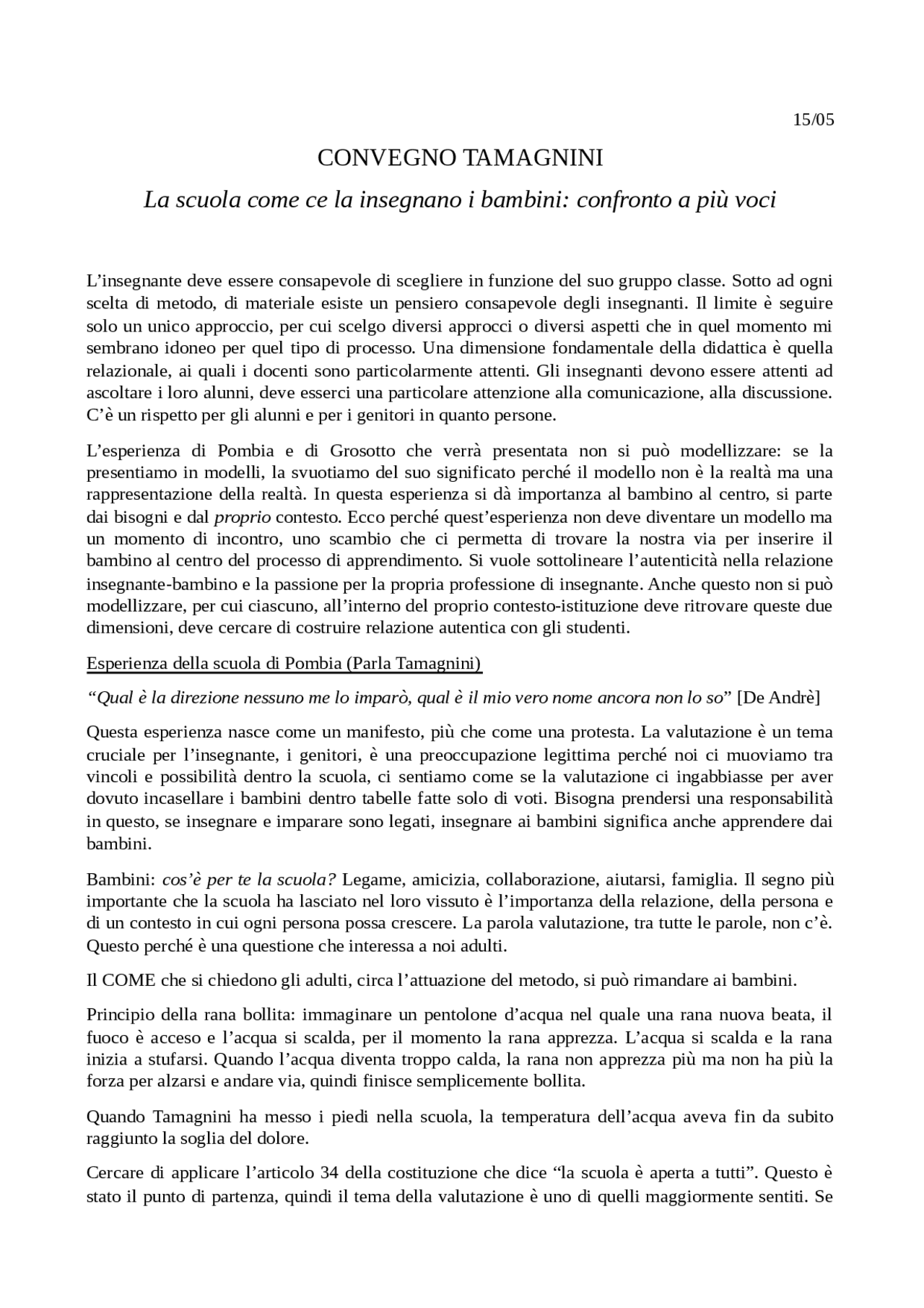 Convegno Di Davide Tamagnini Guide Progetti E Ricerche Di Pedagogia