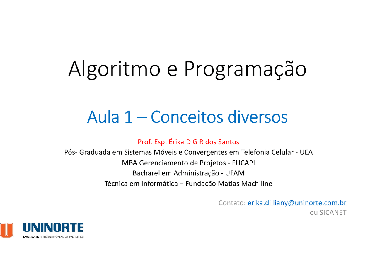 Algoritmos E Programação Docsity