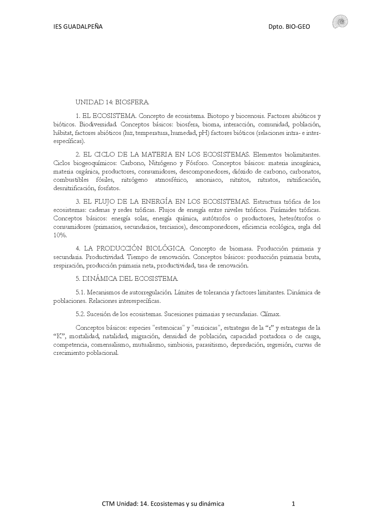 Ciencias De La Tierra Y Del Medio Ambiente Docsity