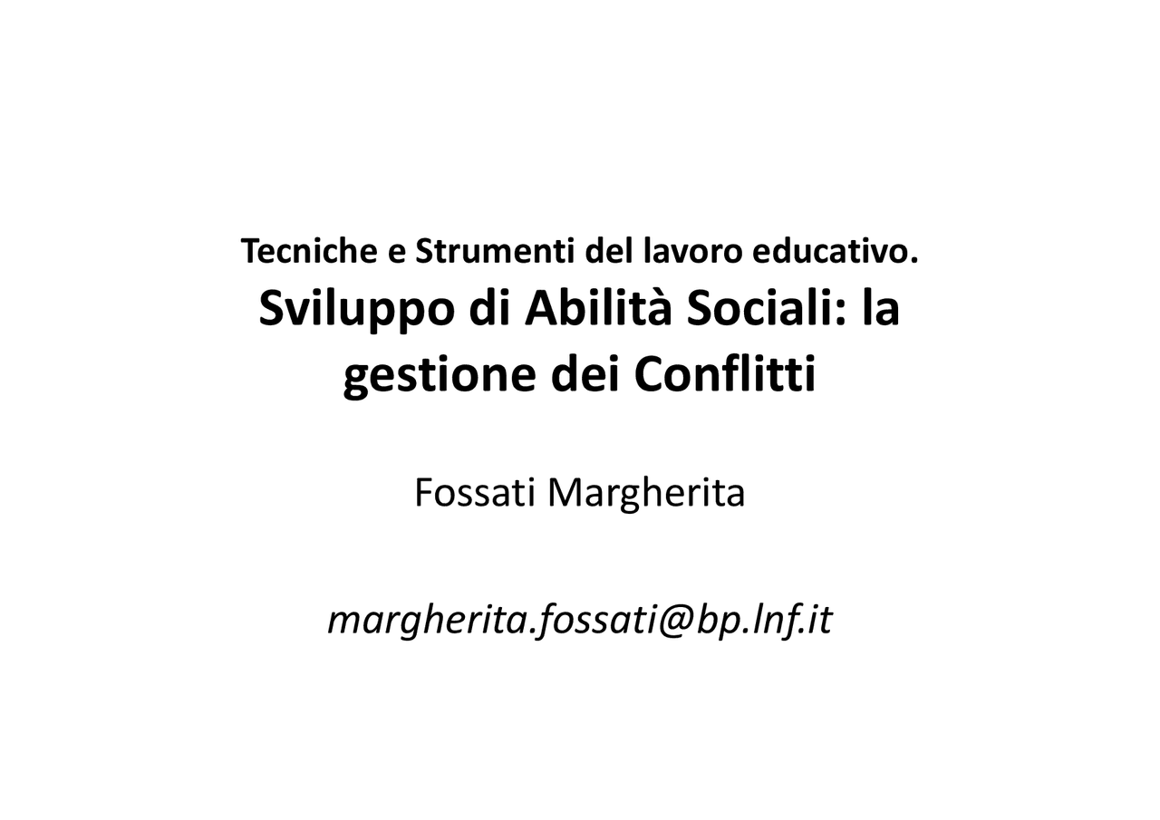 Gestione Dei Conflitti Docsity