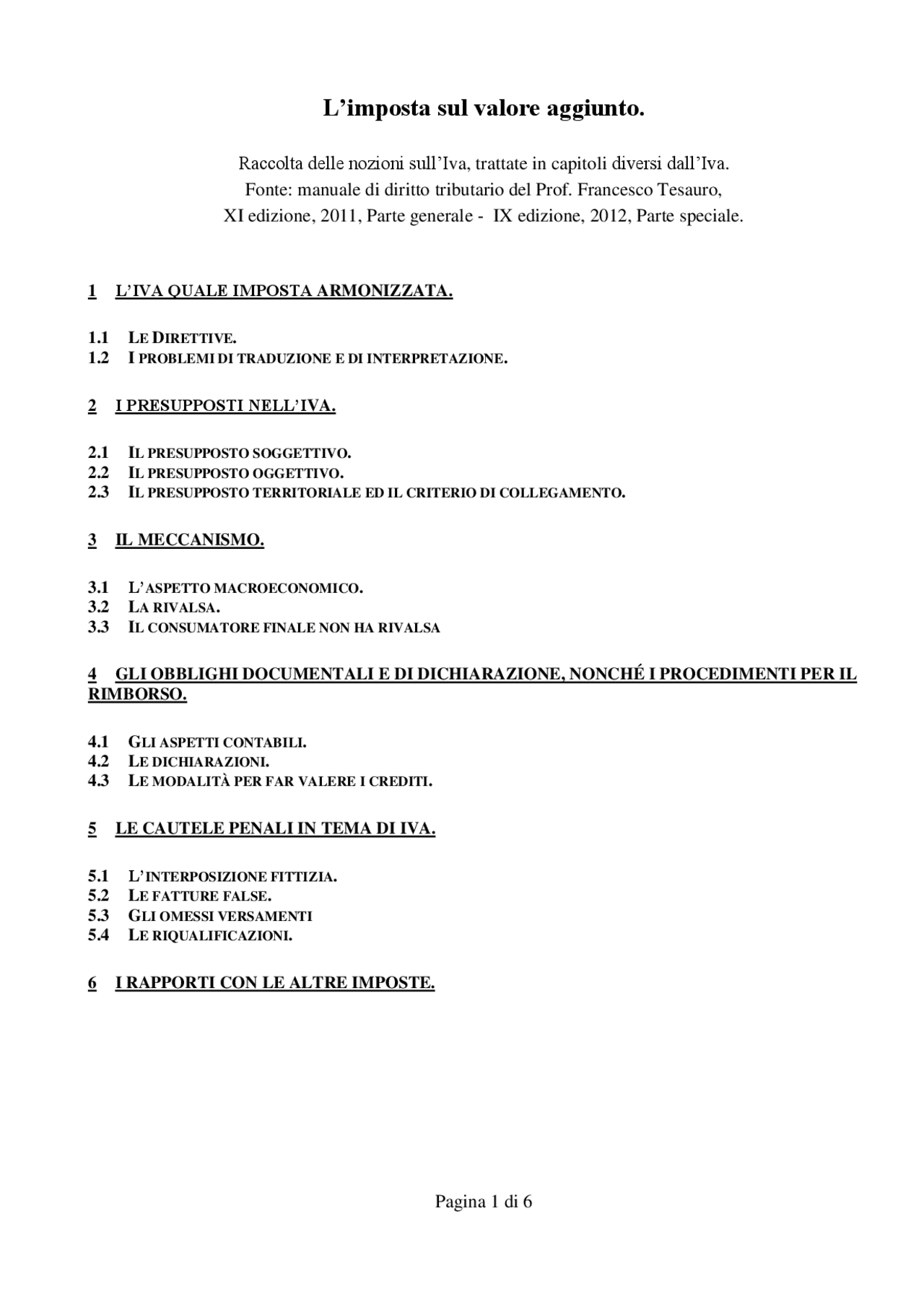 Imposta Sul Valore Aggiunto Dispense Di Diritto Tributario Docsity
