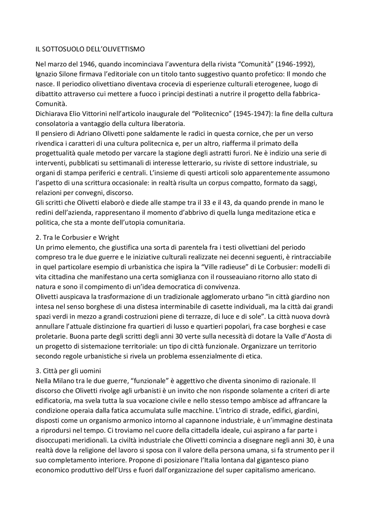 La Letteratura Al Tempo Di Adriano Olivetti Docsity