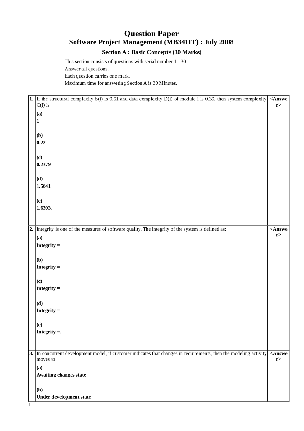 ICFAI Software Project Management - Docsity