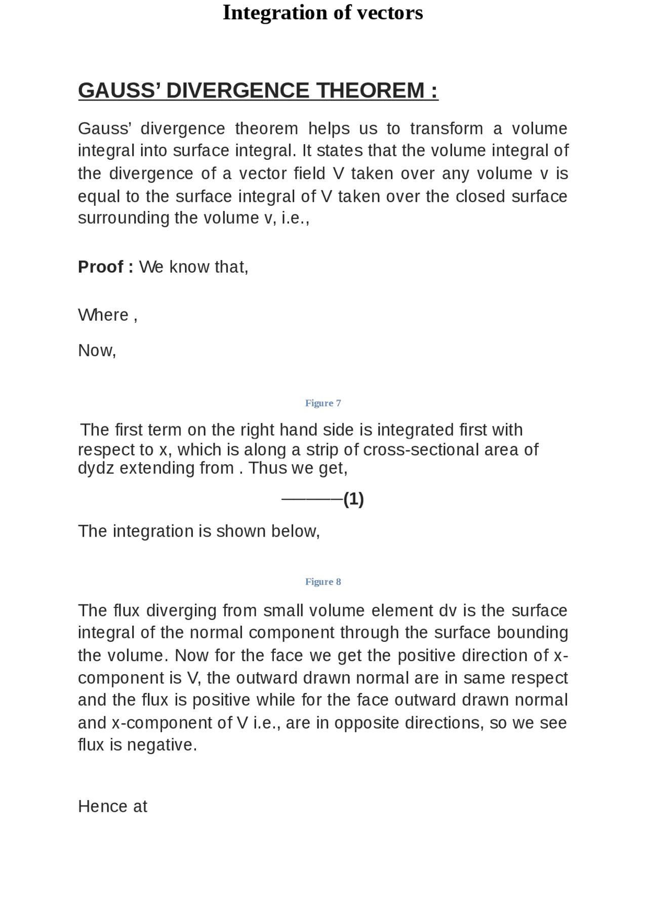 Gauss Divergence Theorem Docsity