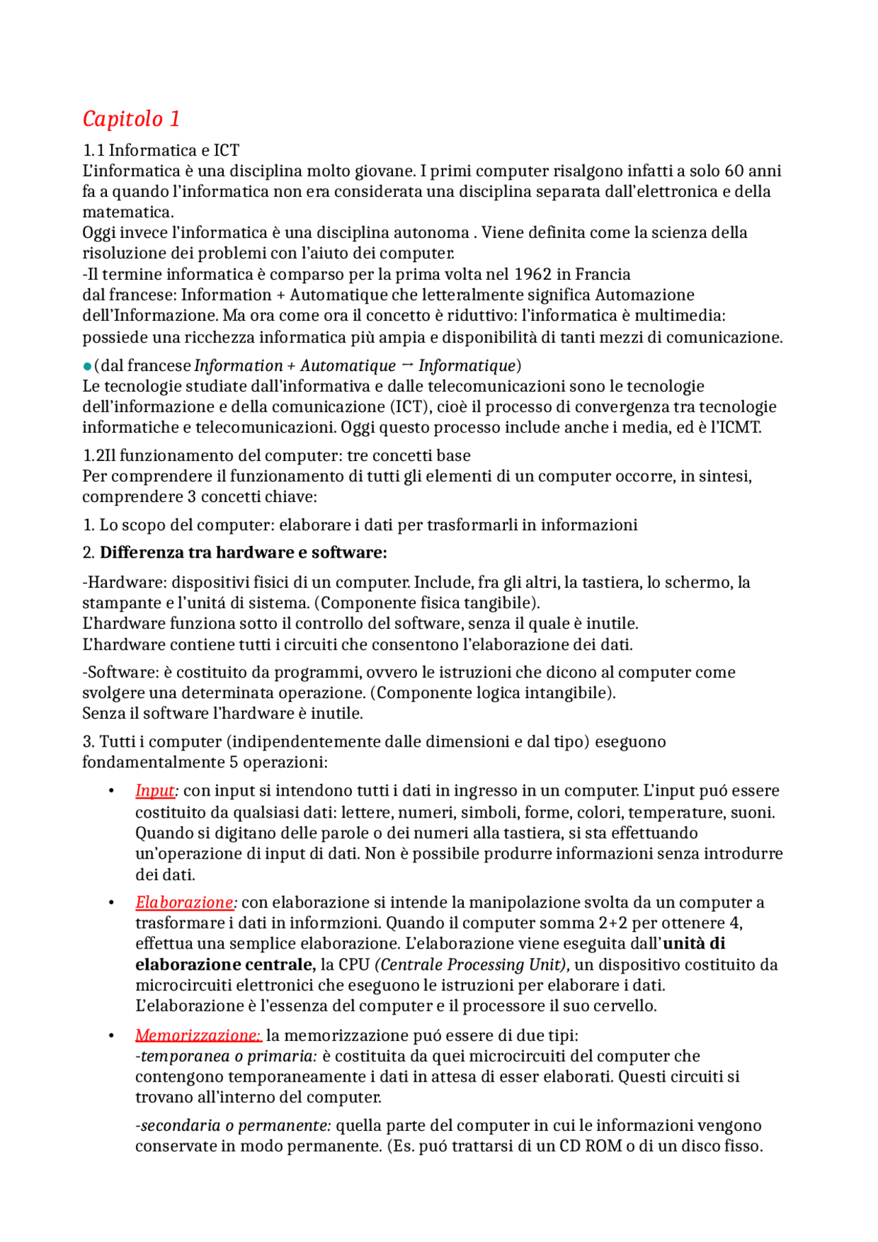 Informatica Solo Pratica Docsity