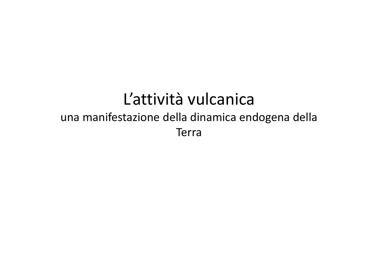 Presentazione Sui Vulcani Docsity