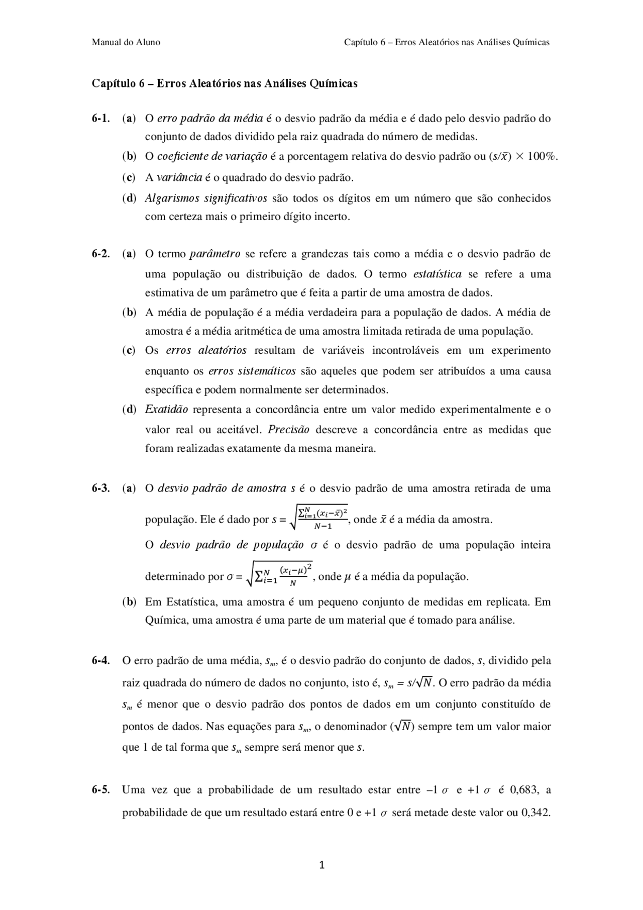 Skoog Manual Do Aluno Cap 6 Exercícios Química Analítica Docsity