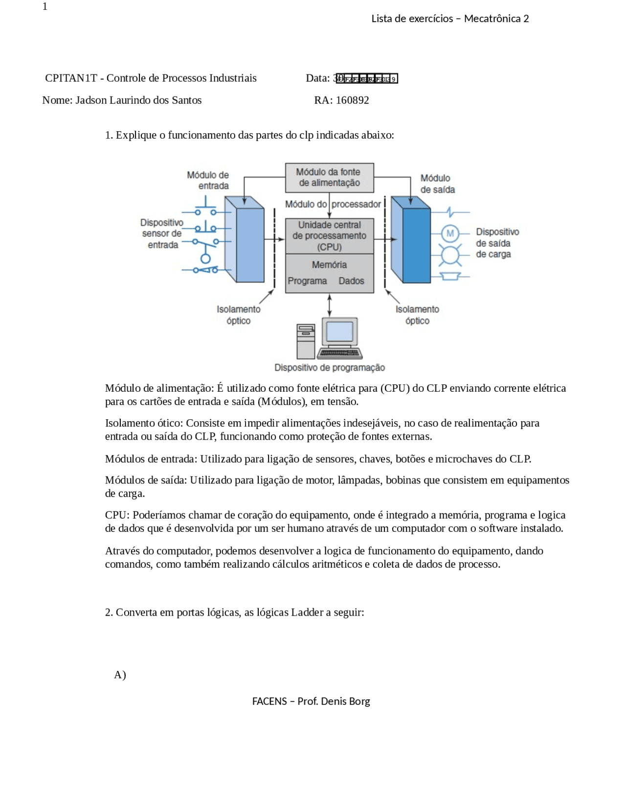 CONTROLE DE PROCESSO INDUSTRIAIS - Docsity