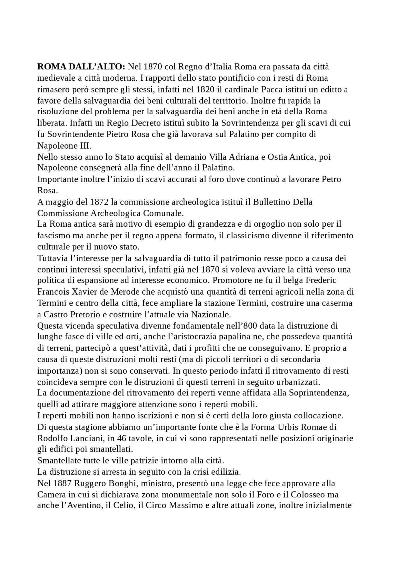 Riassunto Roma Dallalto Docsity