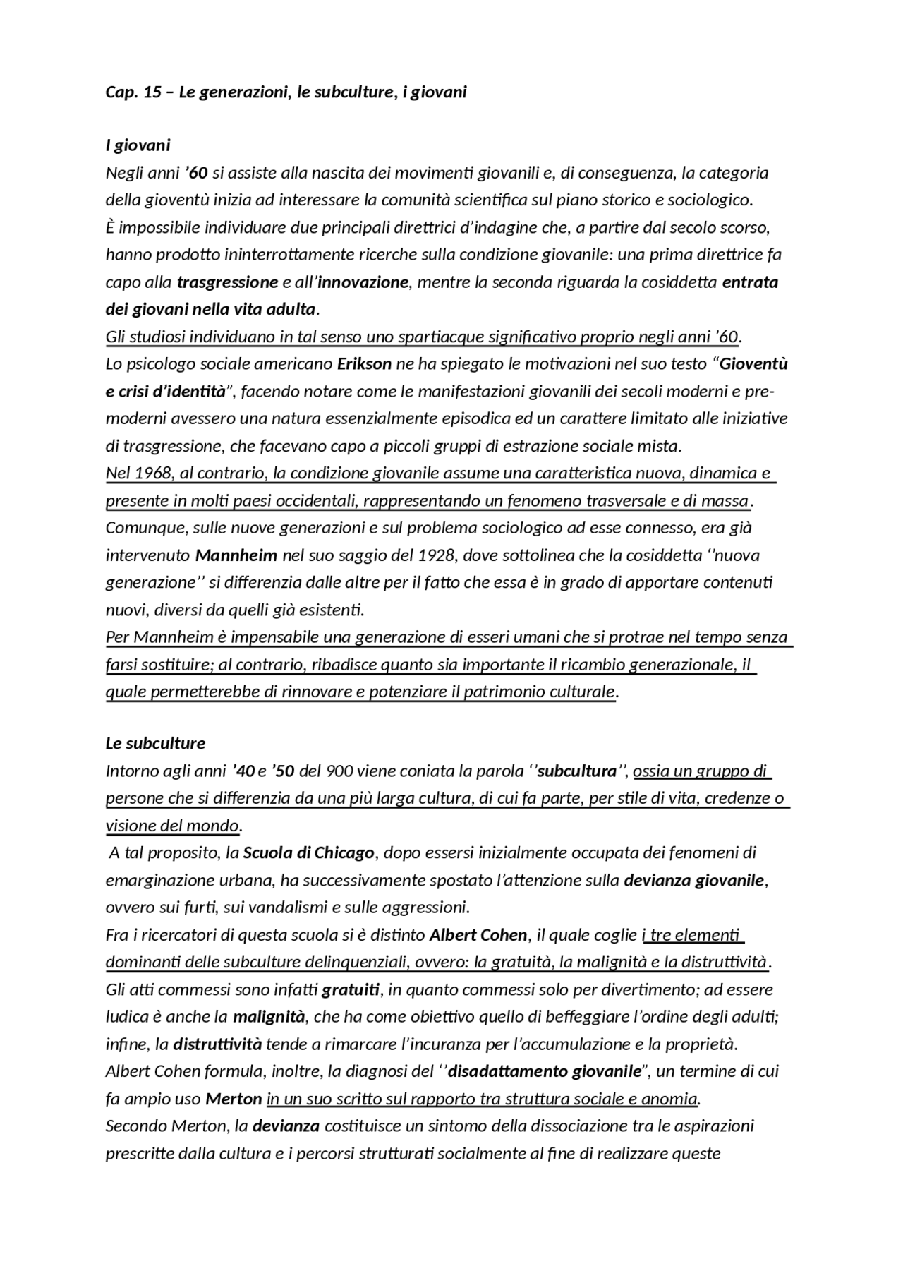 Sociologia Della Cultura Docsity