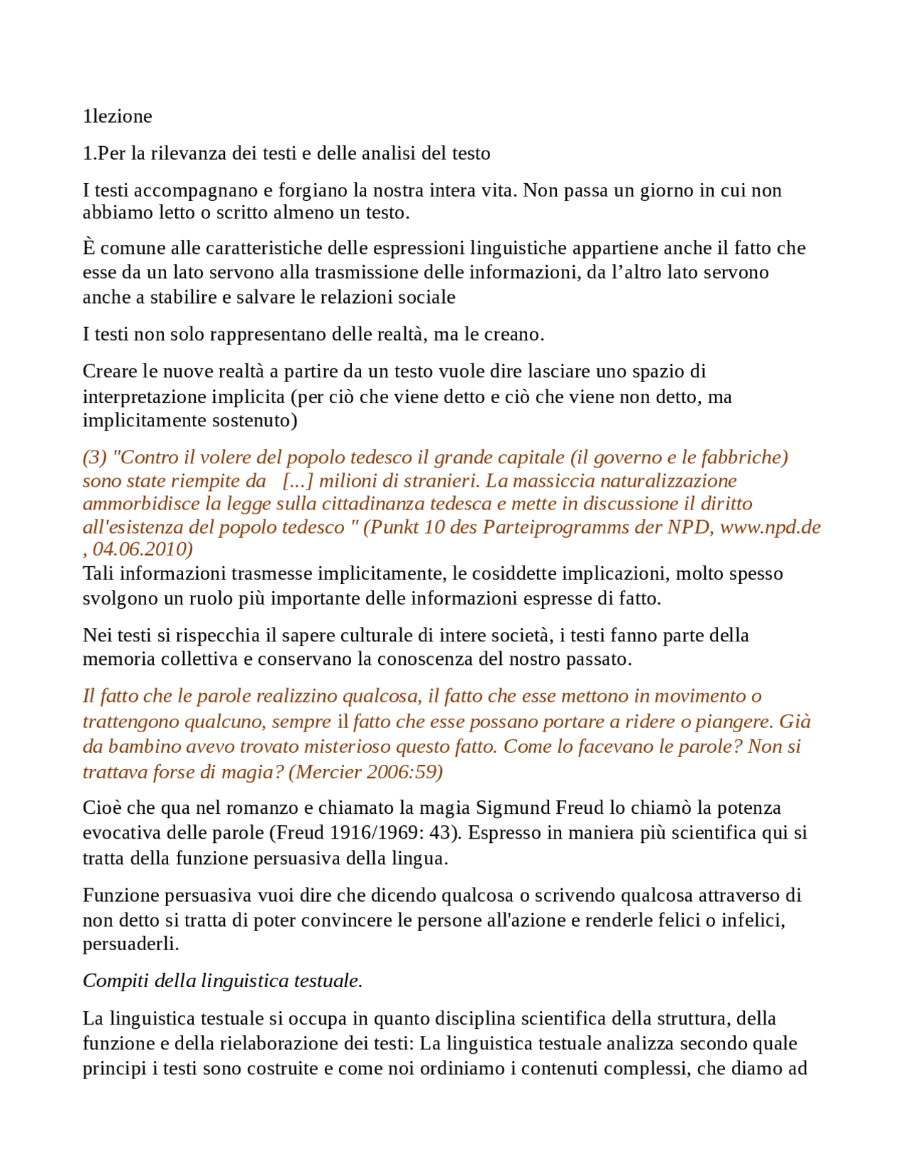 Linguistica Tedesca Primo Anno Docsity