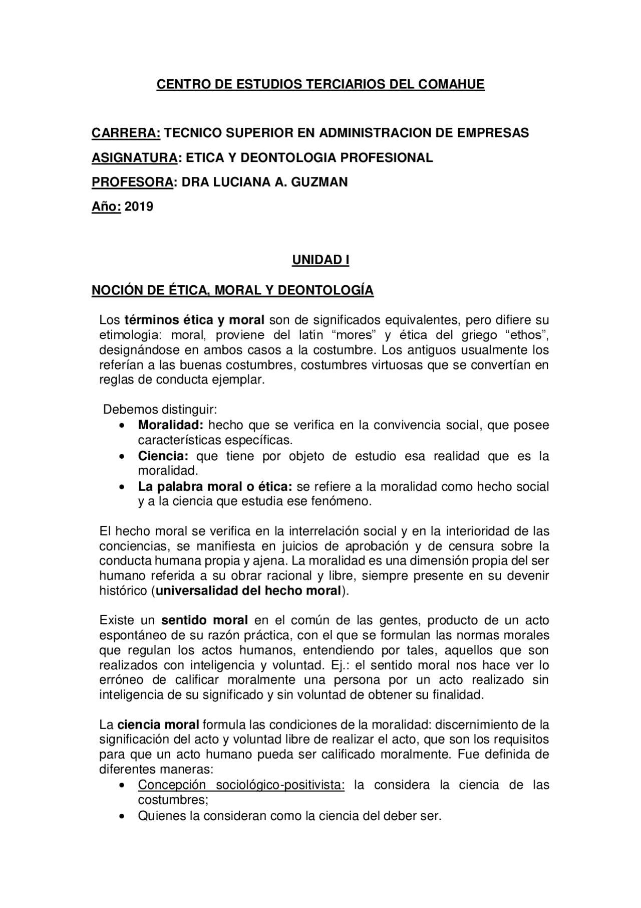 Etica Y Deontologia Profesional Docsity
