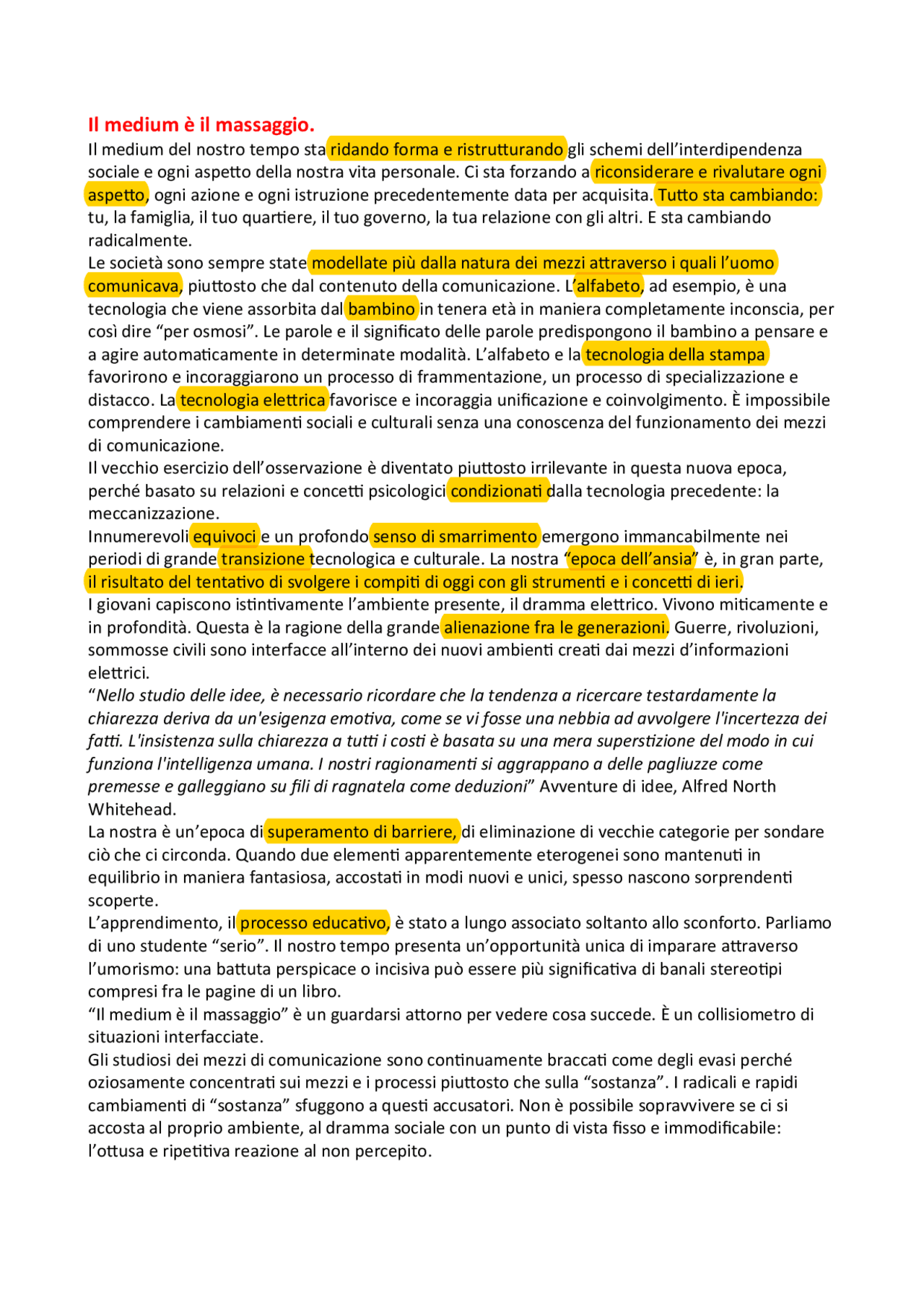 Il Medium è Il Massaggio Docsity