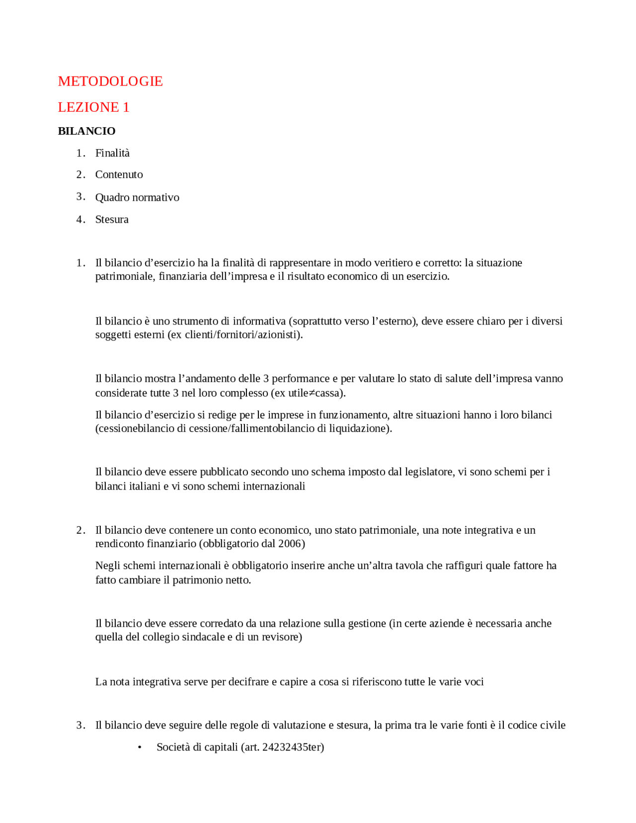 Metodologie E Determinazioni Quantitative Dazienda Unicatt Docsity