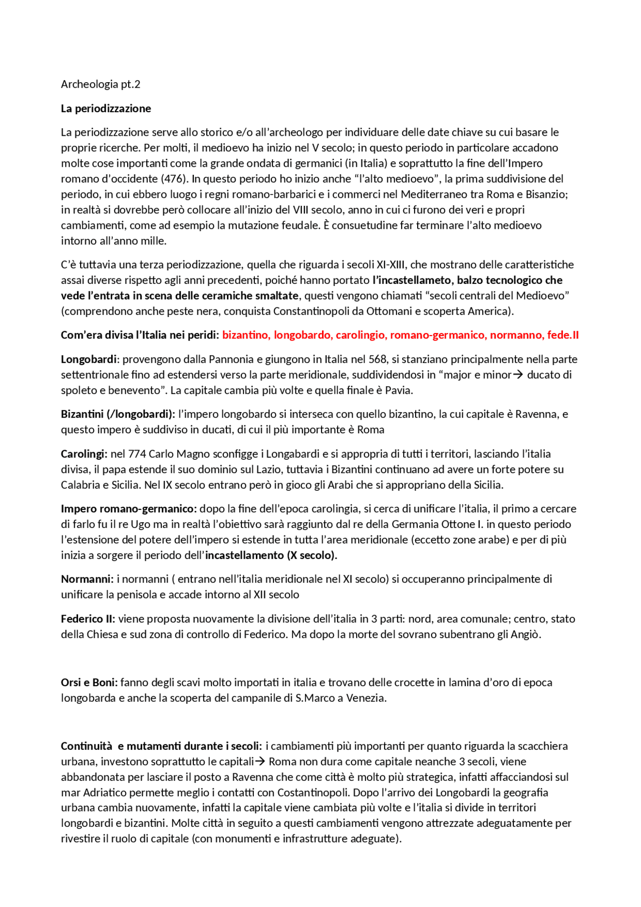 Appunti Di Archeologia Medievale Docsity