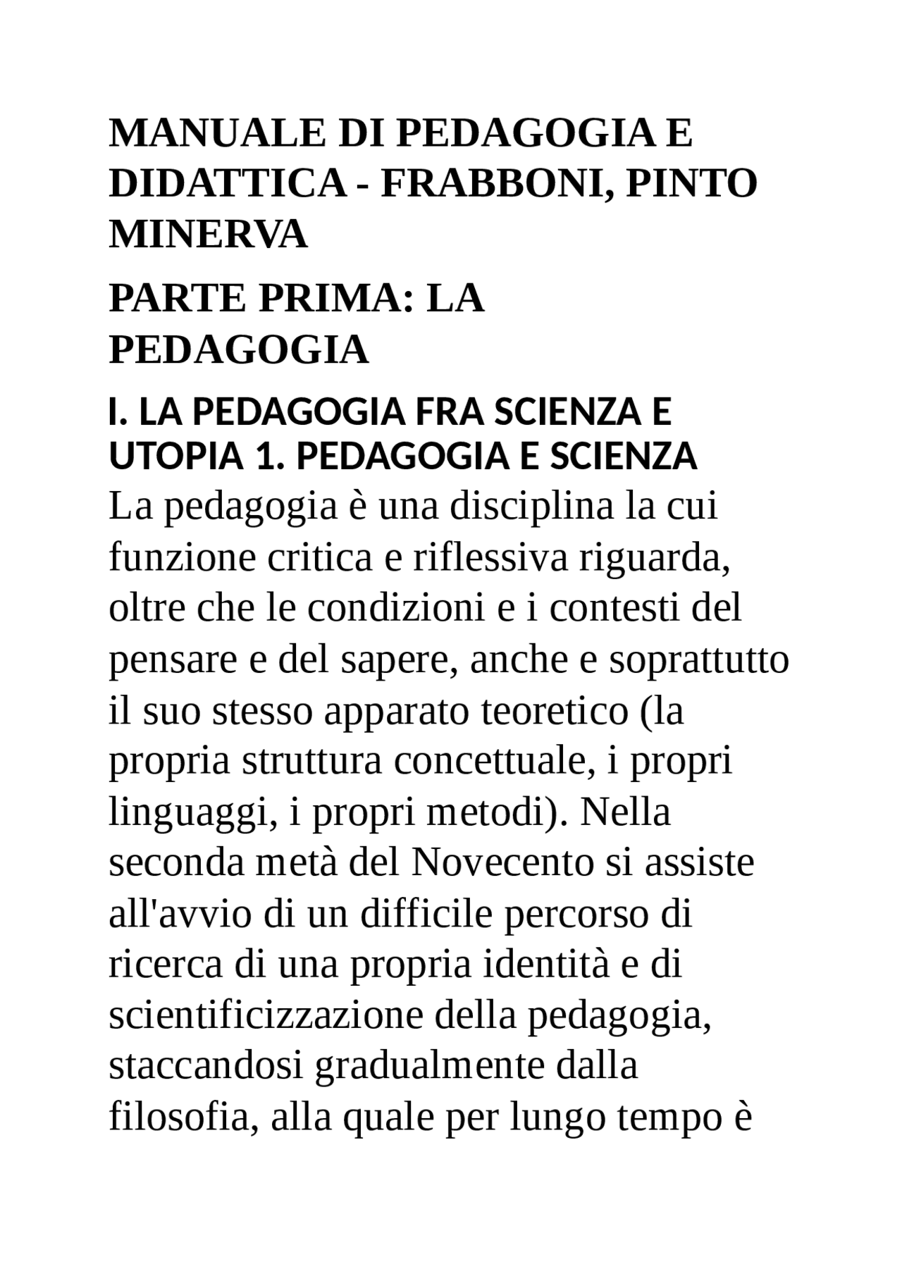 Manuale Di Pedagogia Docsity