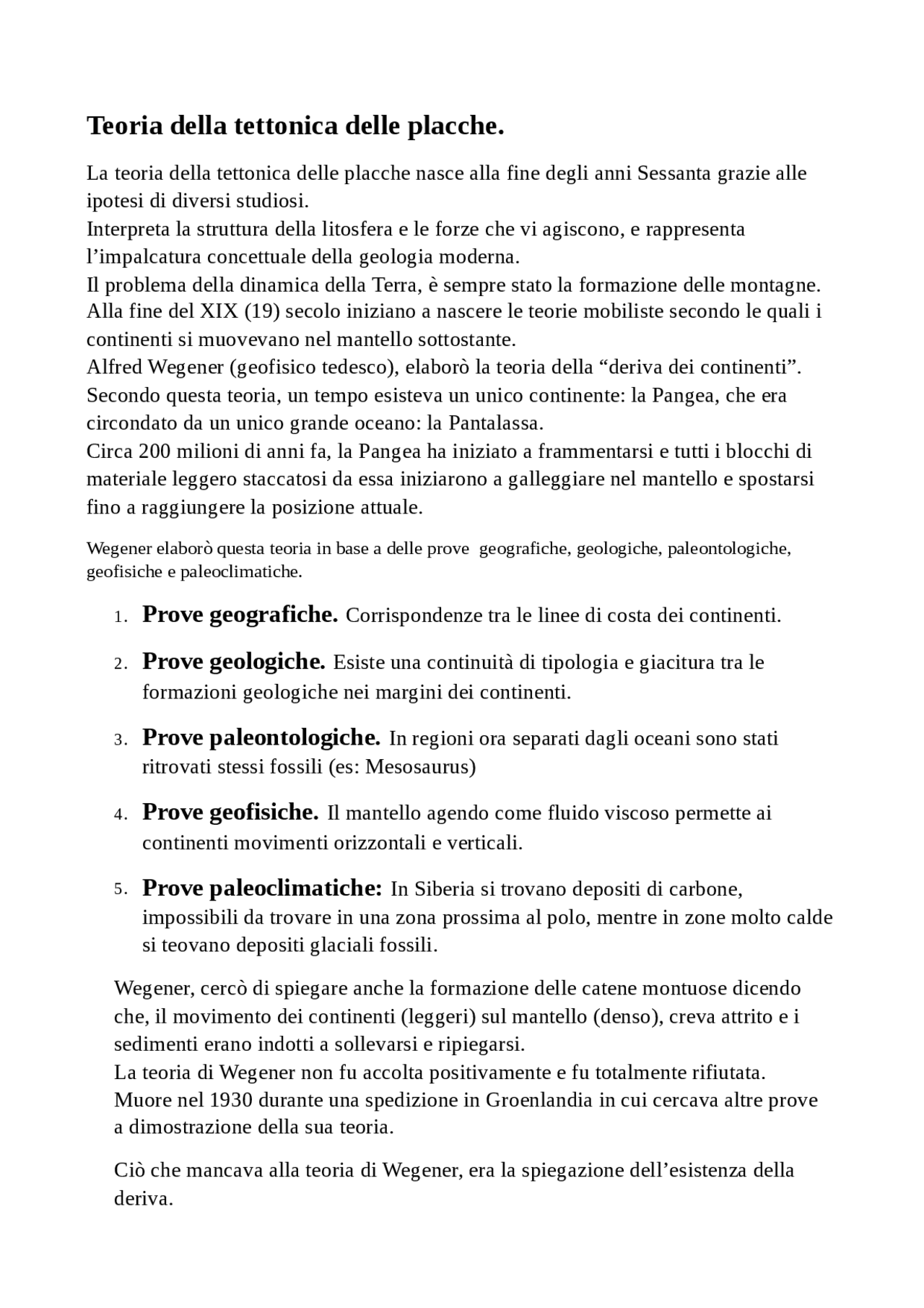 Teoria Della Tettonica Delle Placche Docsity