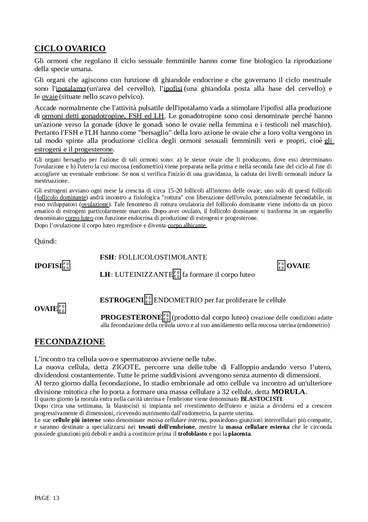 Biologia Ciclo Ovarico Docsity