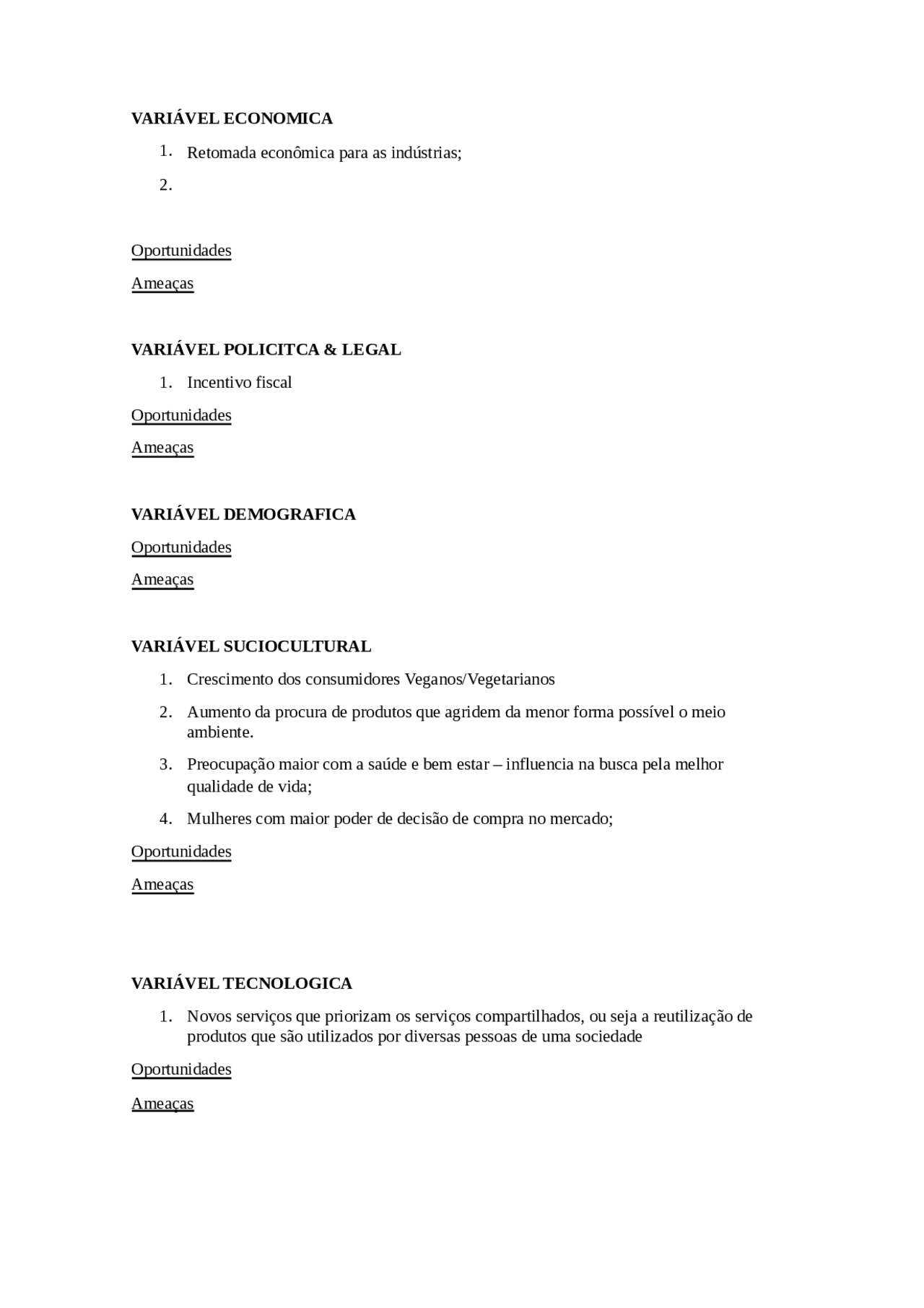 MACRO E MICRO AMBIENTE - SWOT - Docsity