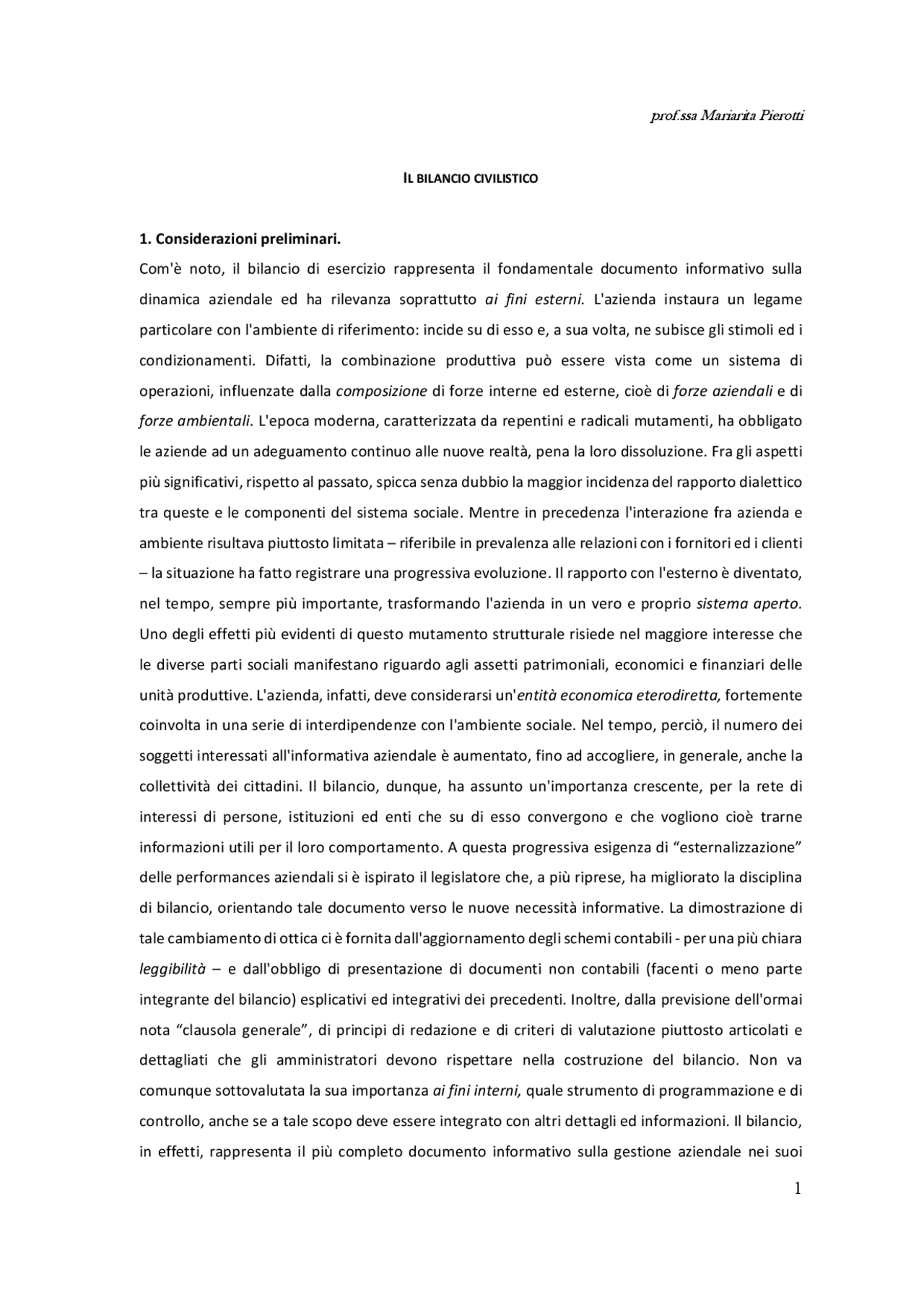 Dispensa Bilancio Di Esercizio Docsity