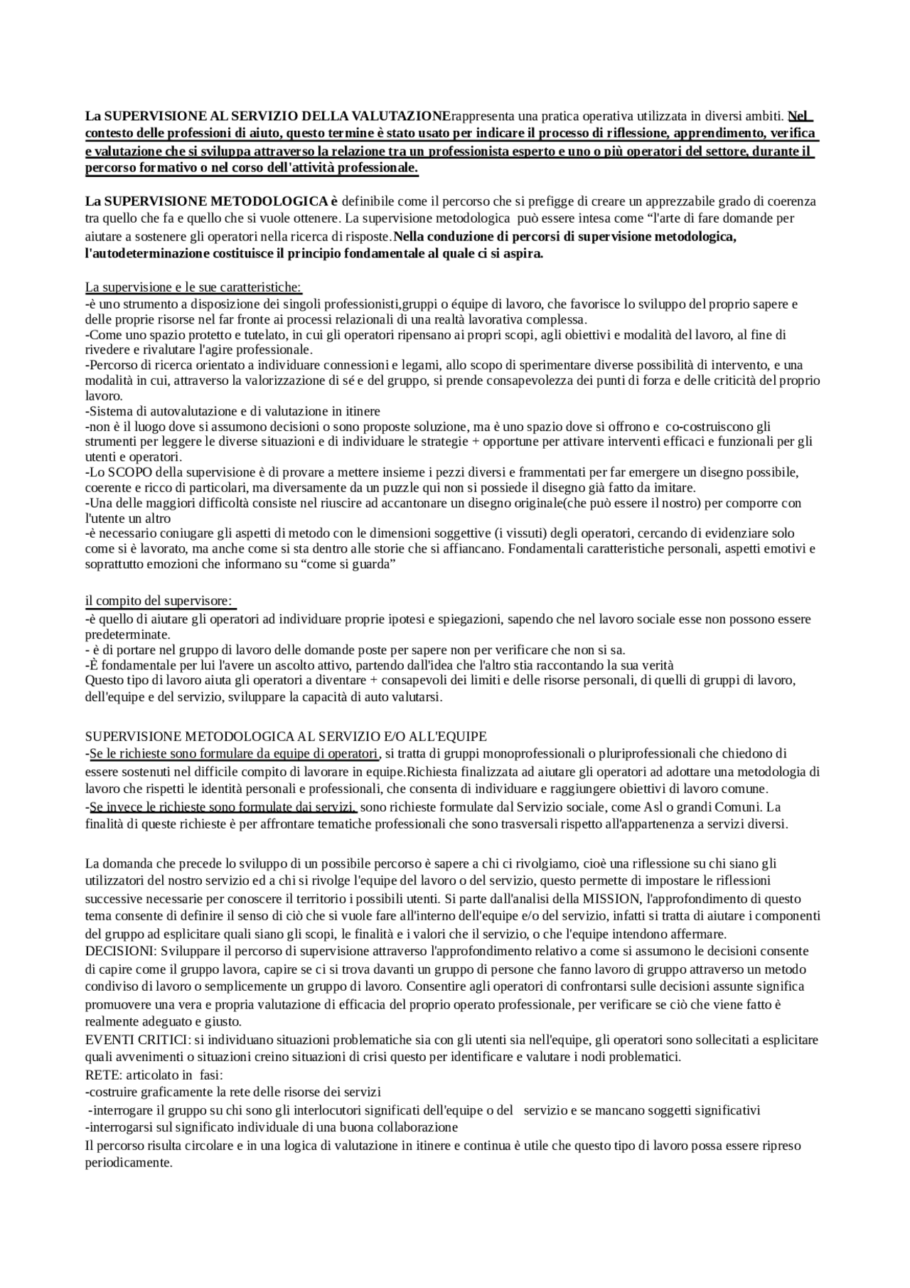 La Supervisione E Lassistente Sociale Docsity
