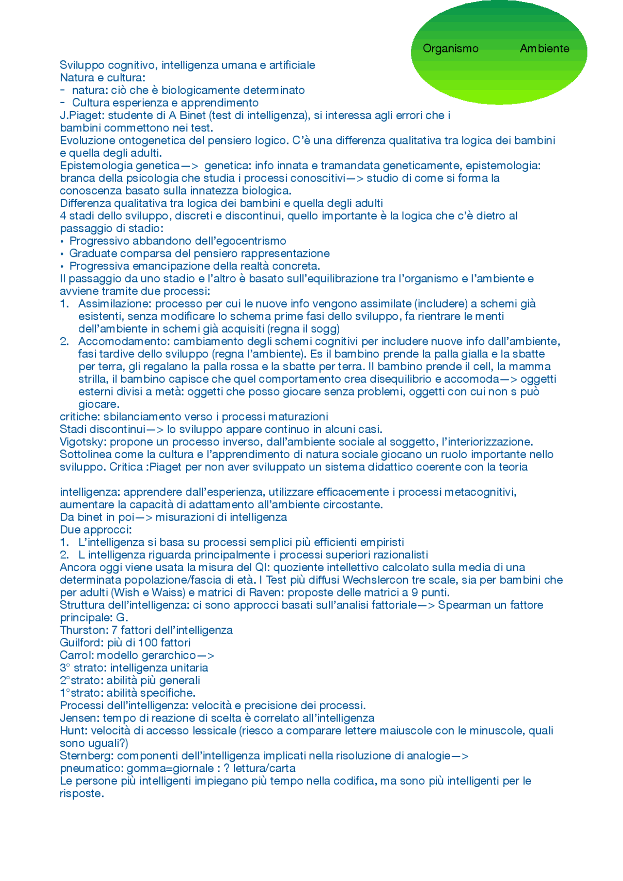 Riassunto Intelligenza Artificiale Docsity