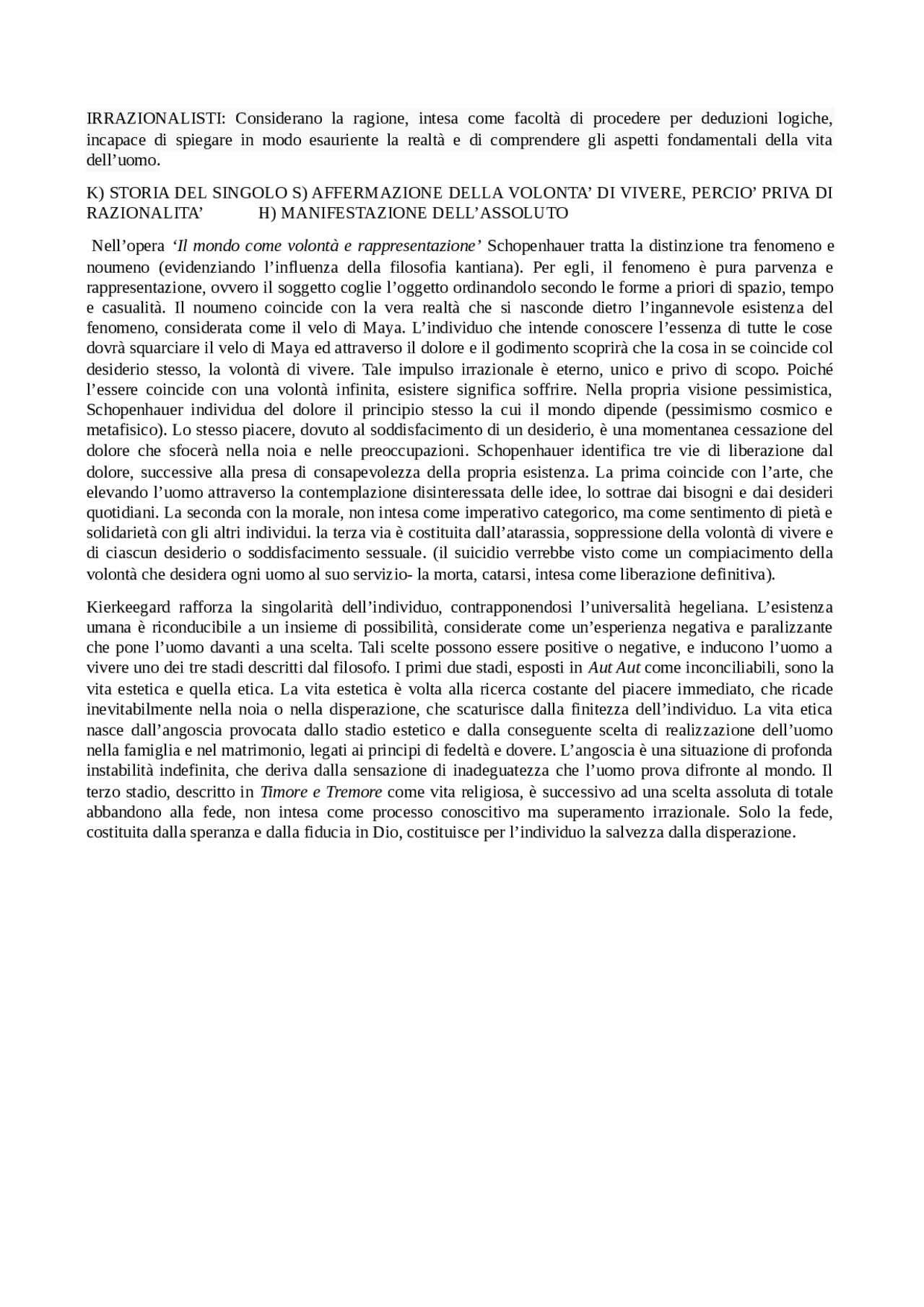 Il Filosofo Schopenhauer Docsity