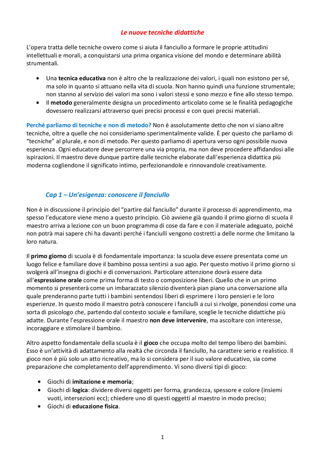 Riassunto Le Nuove Tecniche Didattiche B Ciari Docsity