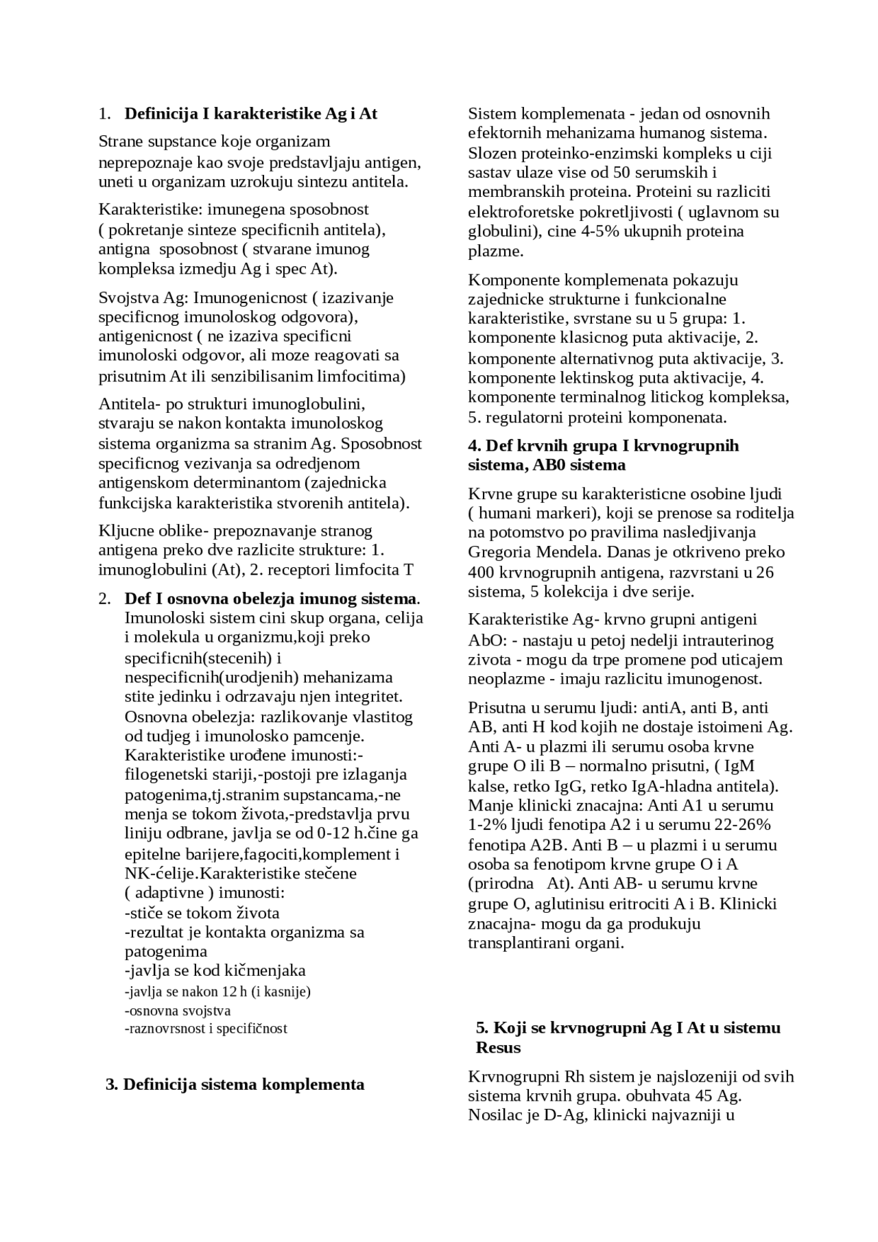 Transfuzija kolokvijum visoka medicinska | Beleške' predlog Interna ...