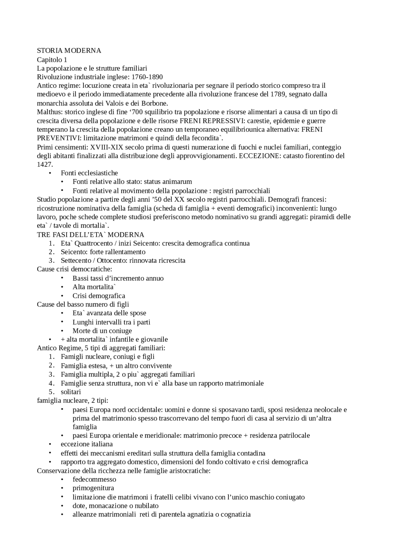 Manuale Storia Moderna Capra Docsity