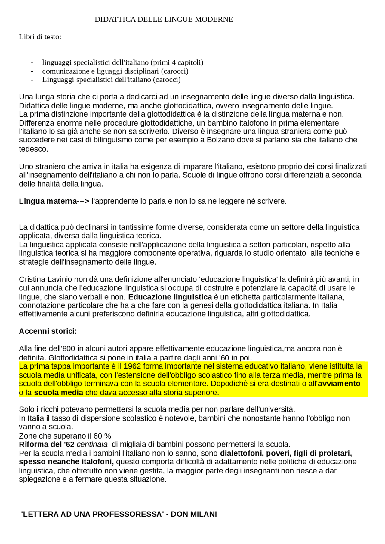 Appunti Didattica Delle Lingue Moderne Docsity
