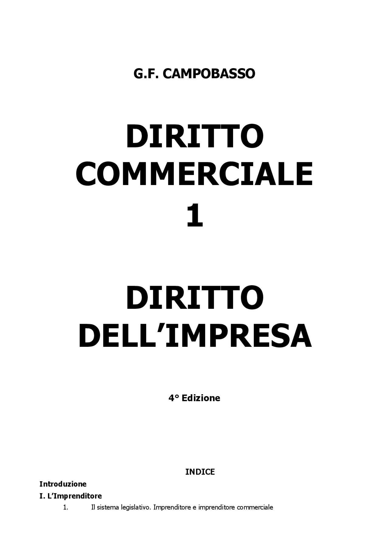 Campobasso Volume 1 Riassunto Docsity