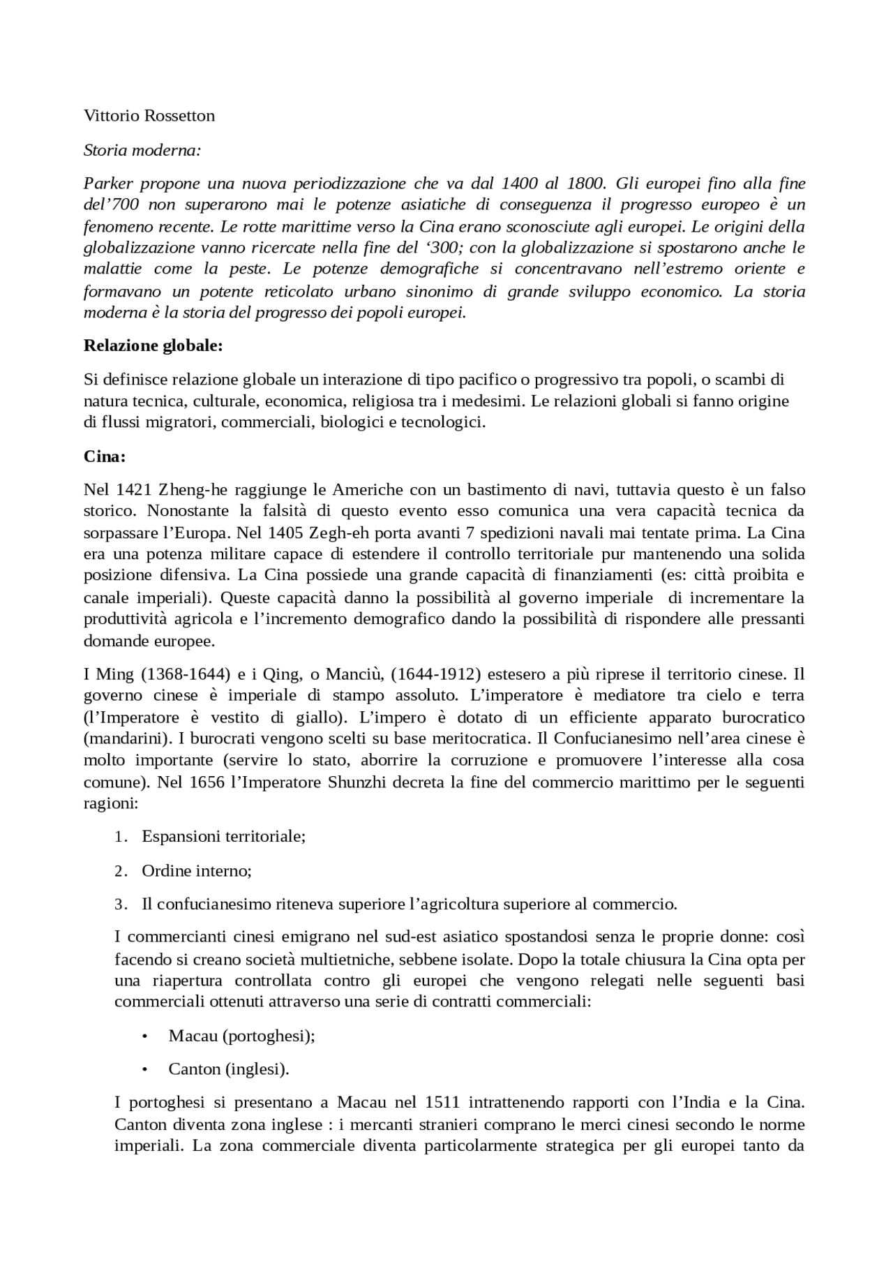 Appunti Di Storia Moderna Docsity