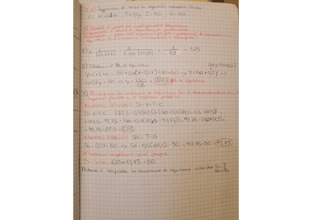 Esercizi Macroeconomia Docsity