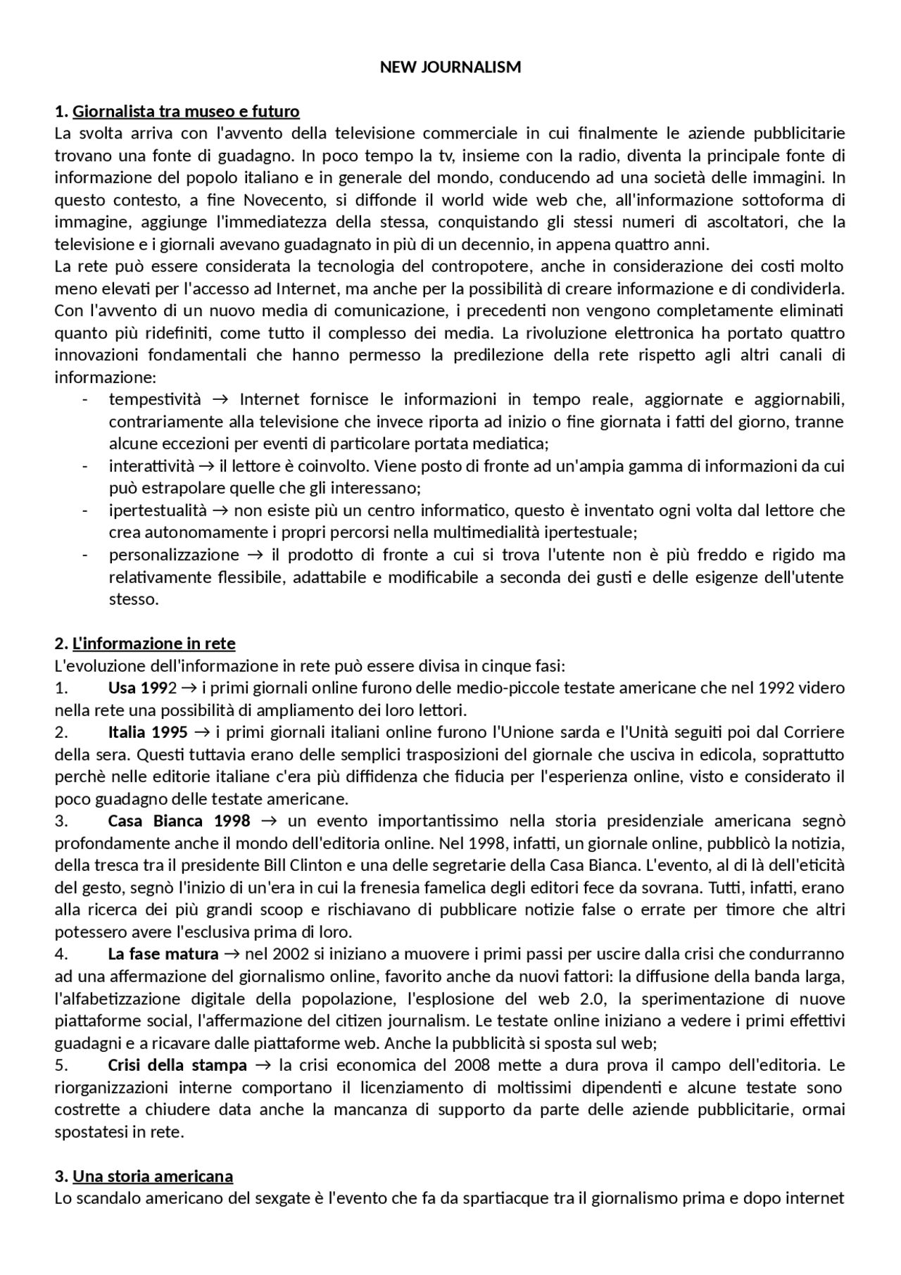 Riassunto Libro New Journalism Docsity