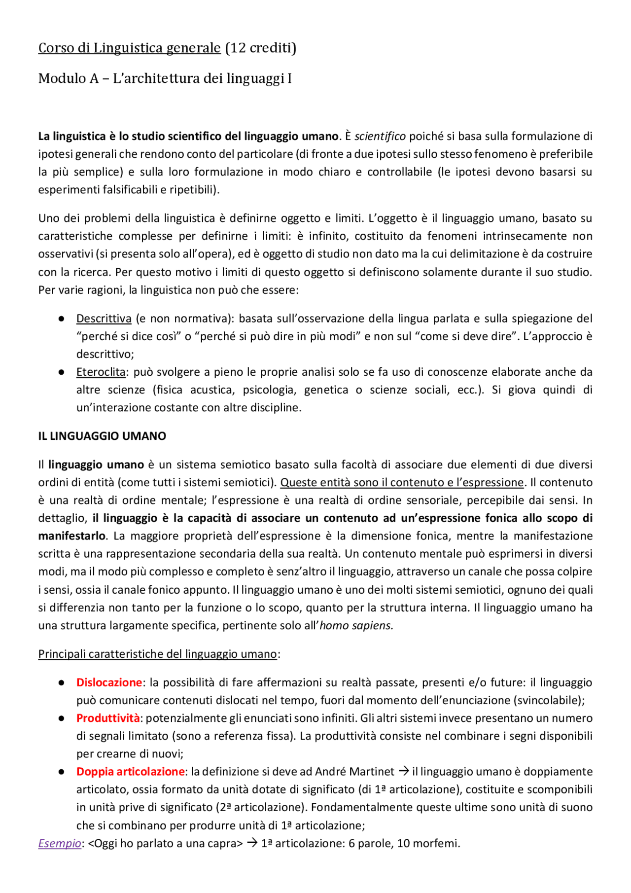 Appunti Di Linguistica Generale Scala Docsity