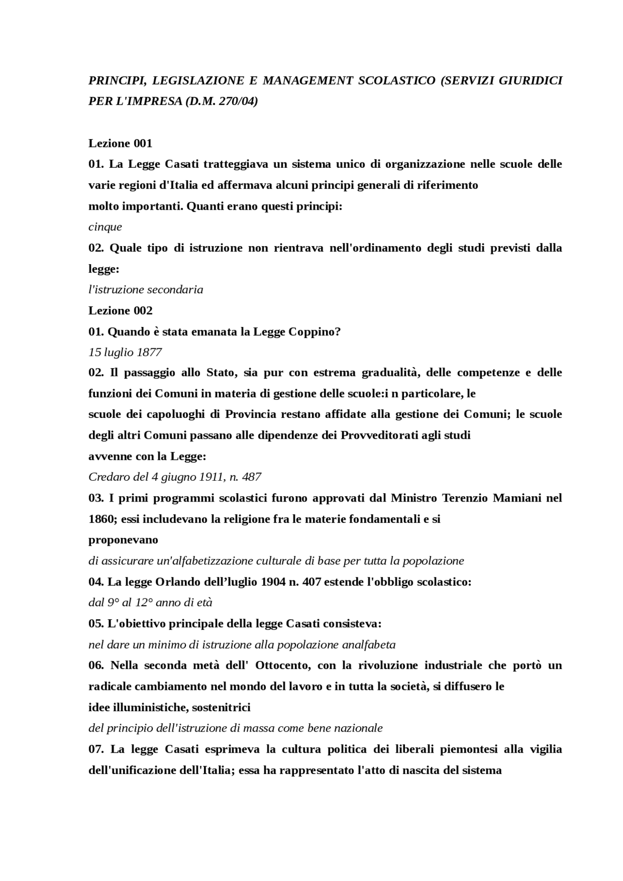 Ecampus Paniere Principi Legislazione E Management Scolastico Profre