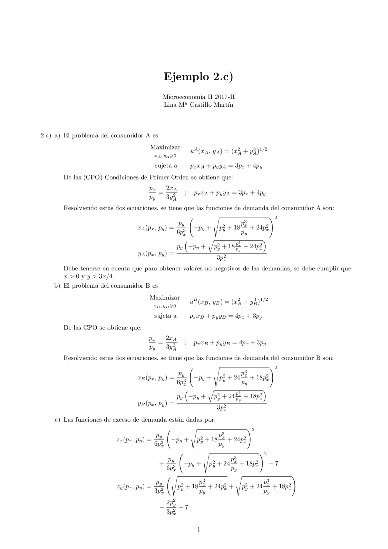 Economía Intercambio Exercises Economics Docsity