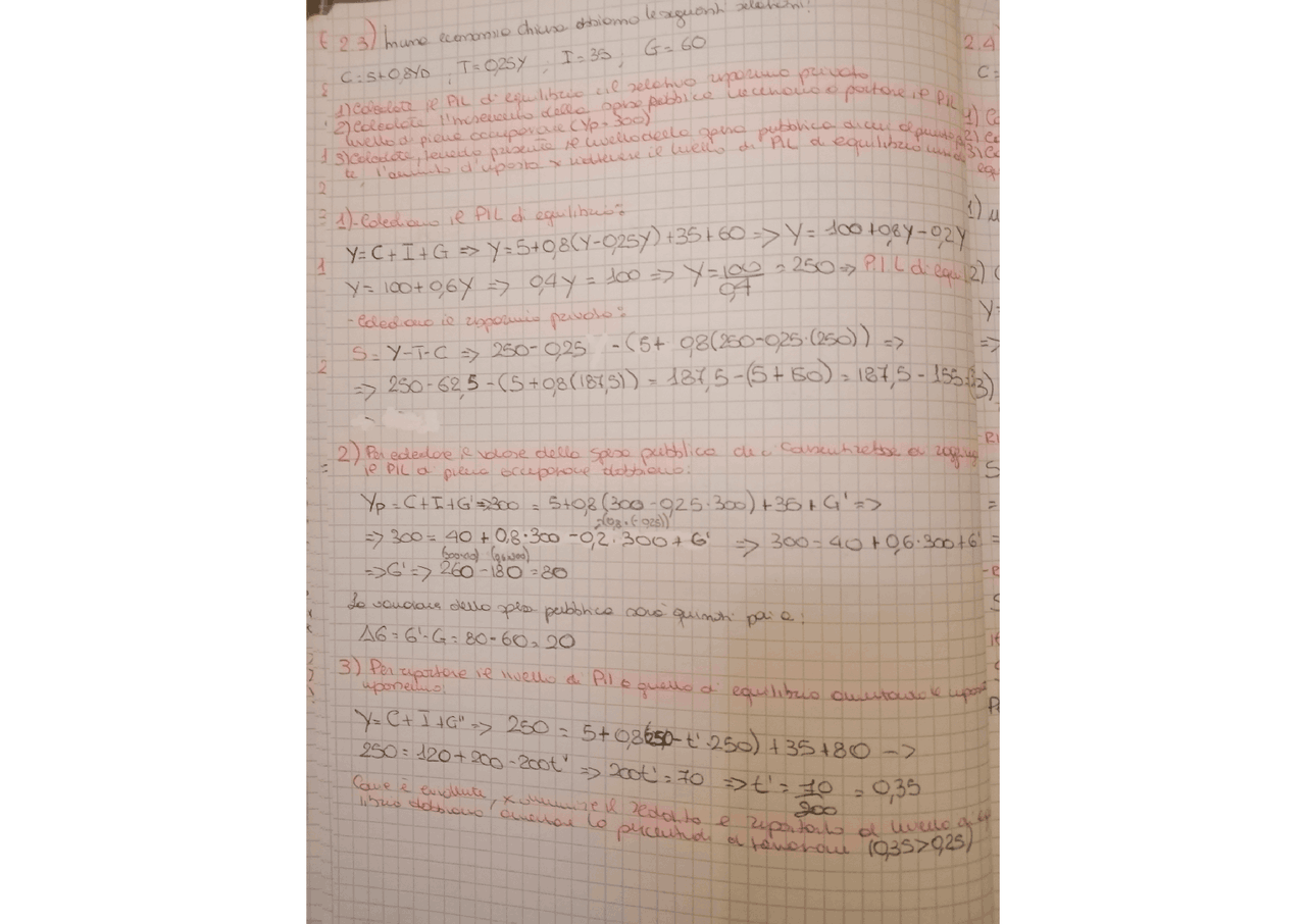 Esercizi Macroeconomia Docsity
