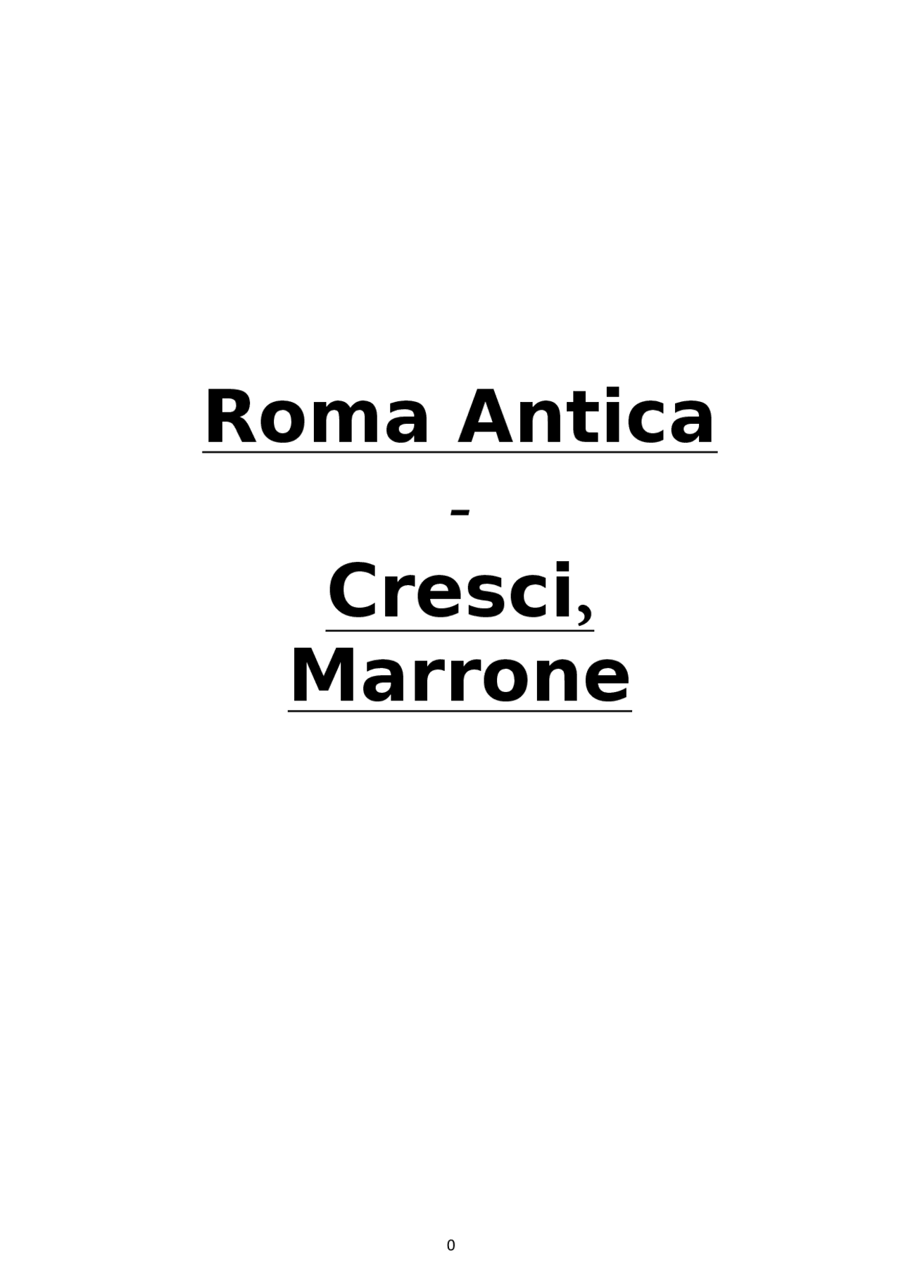 Roma Antica Cresci And Marrone Docsity