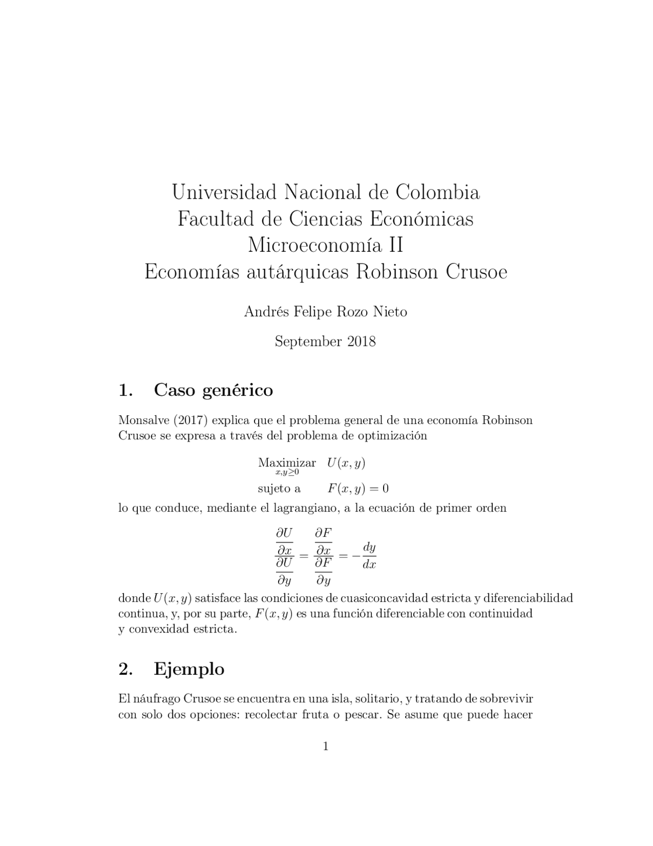 Robinson Crusoe Economía Docsity