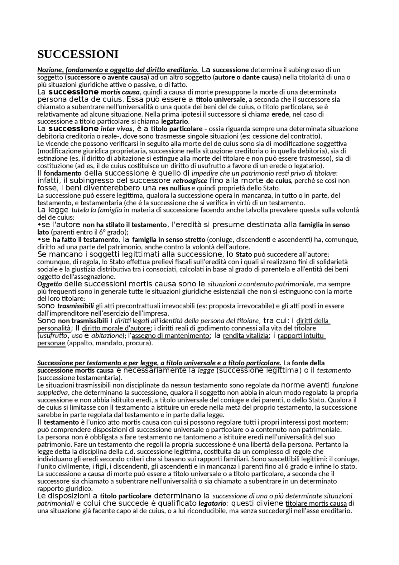 Successioni Perlingieri Docsity
