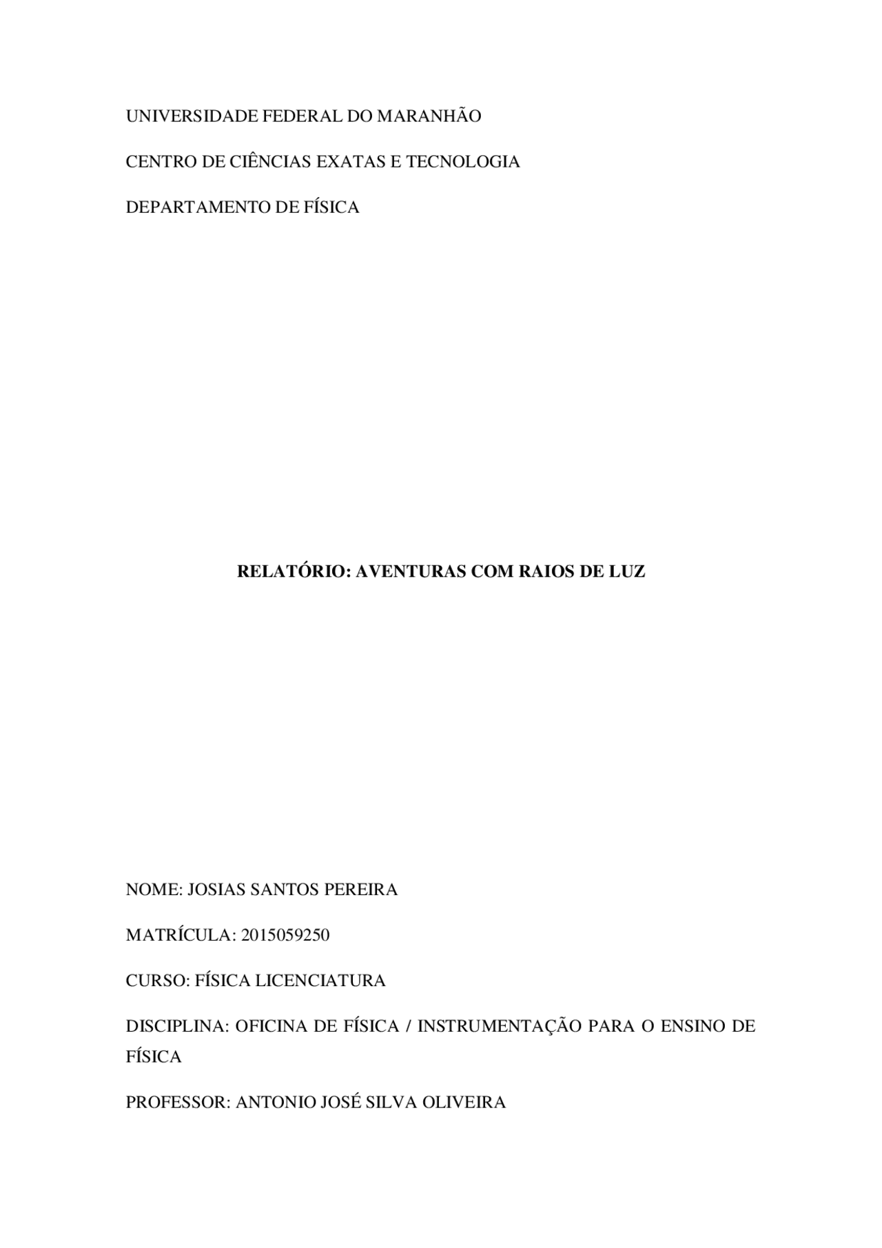 Aventuras Com Raios De Luz Docsity