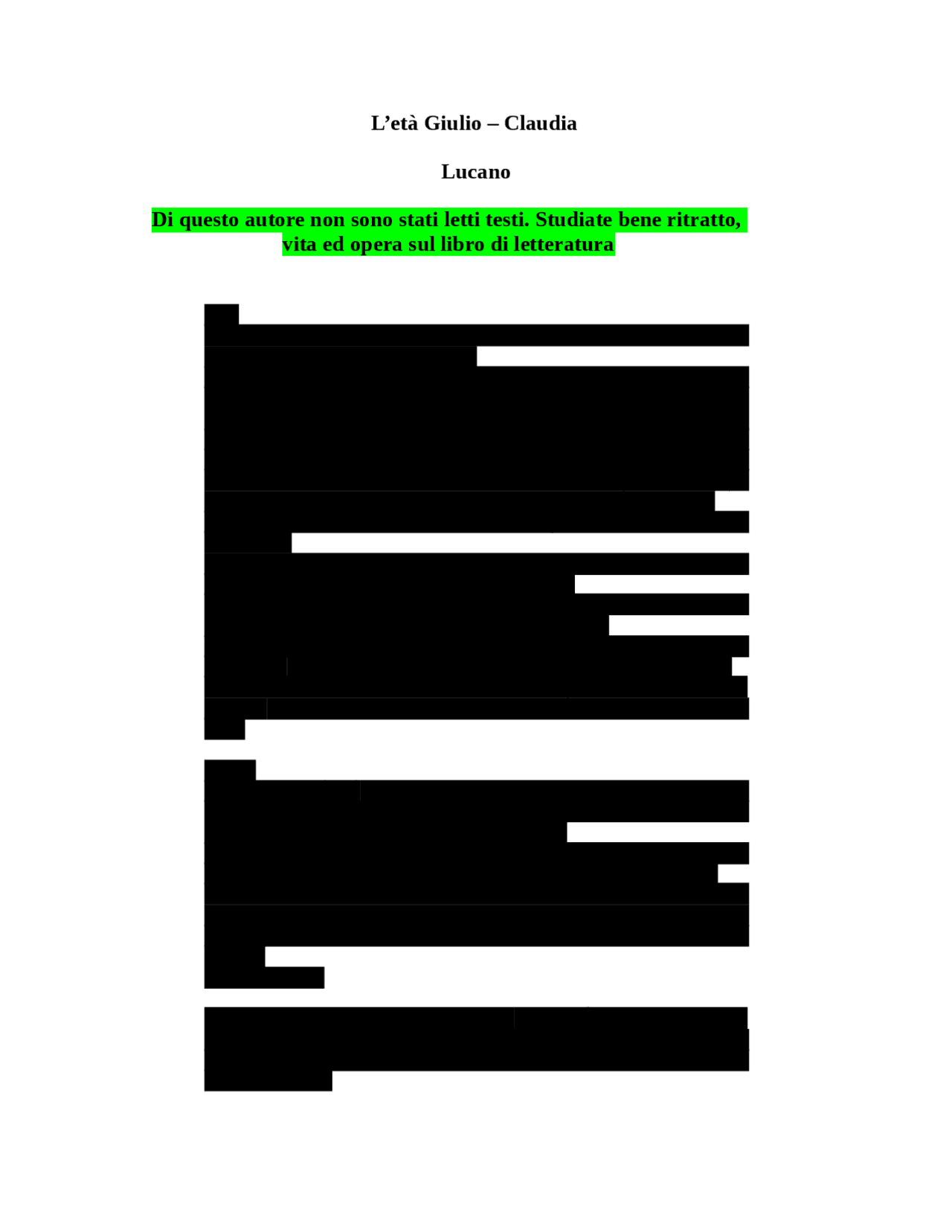 Bellum Civile E Pharsalia Docsity