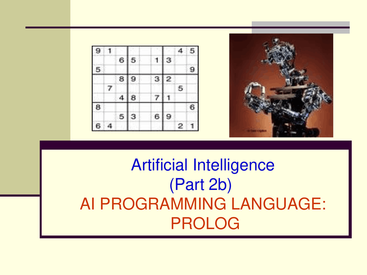 Artificial Intelligence Part 3 Prolog Docsity
