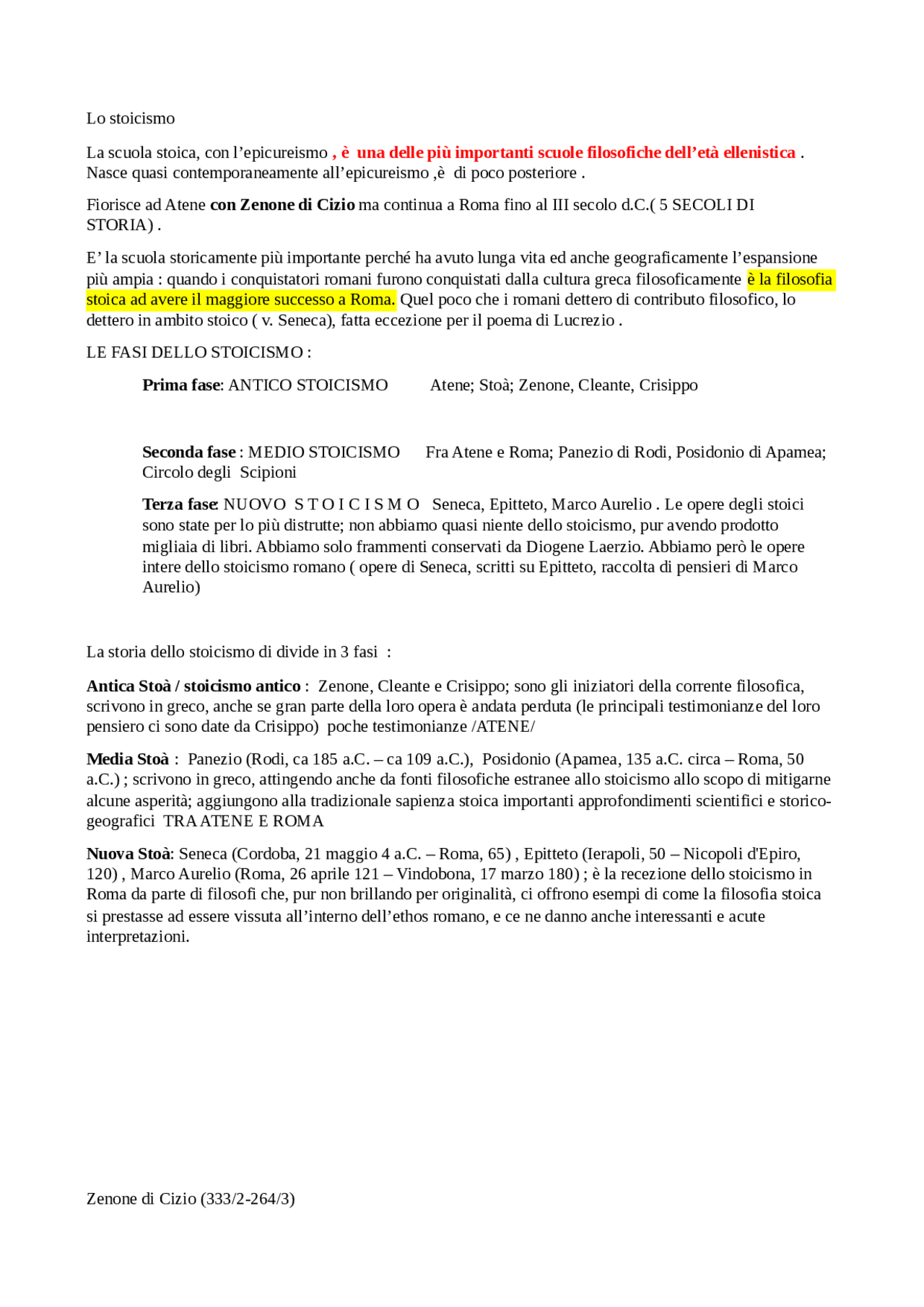 Stoicismo Ed Epicureismo Docsity