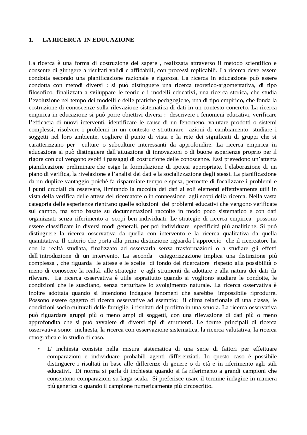 Progettare La Ricerca Empirica In Educazione Docsity