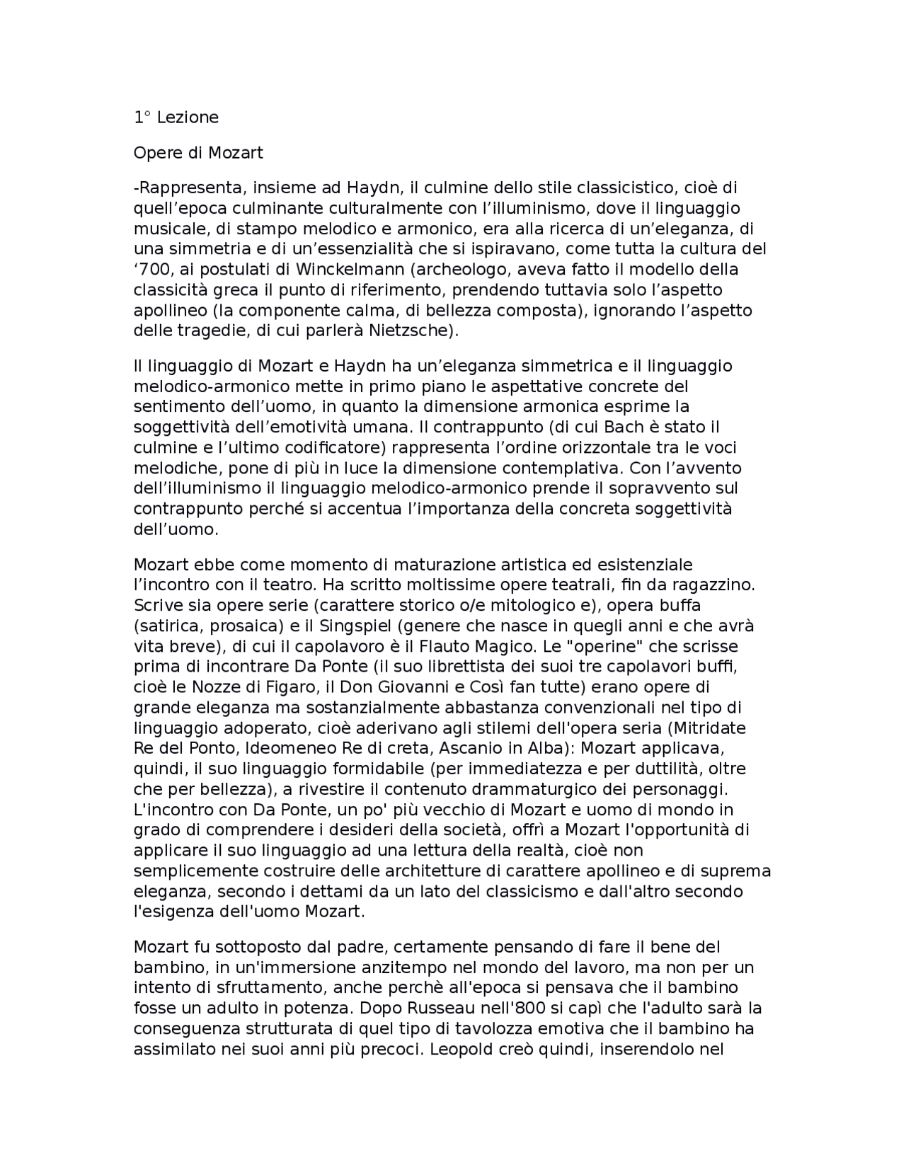 Storia Musica Classica Docsity
