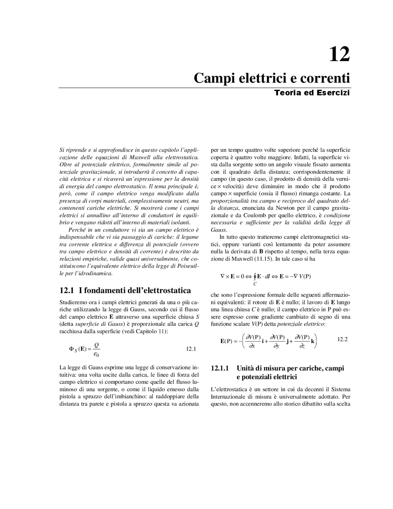 Campi Elettrici E Correnti Teoria Ed Esercizi Docsity