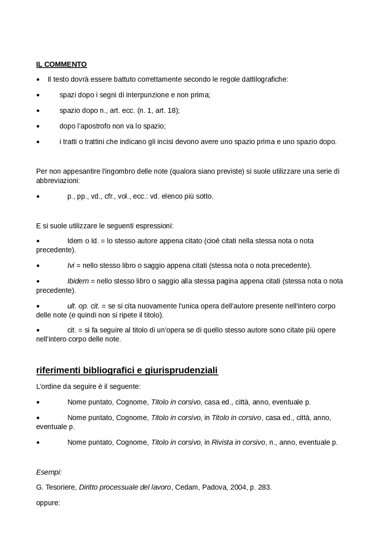 Norme Redazionali Per La Tesi Docsity